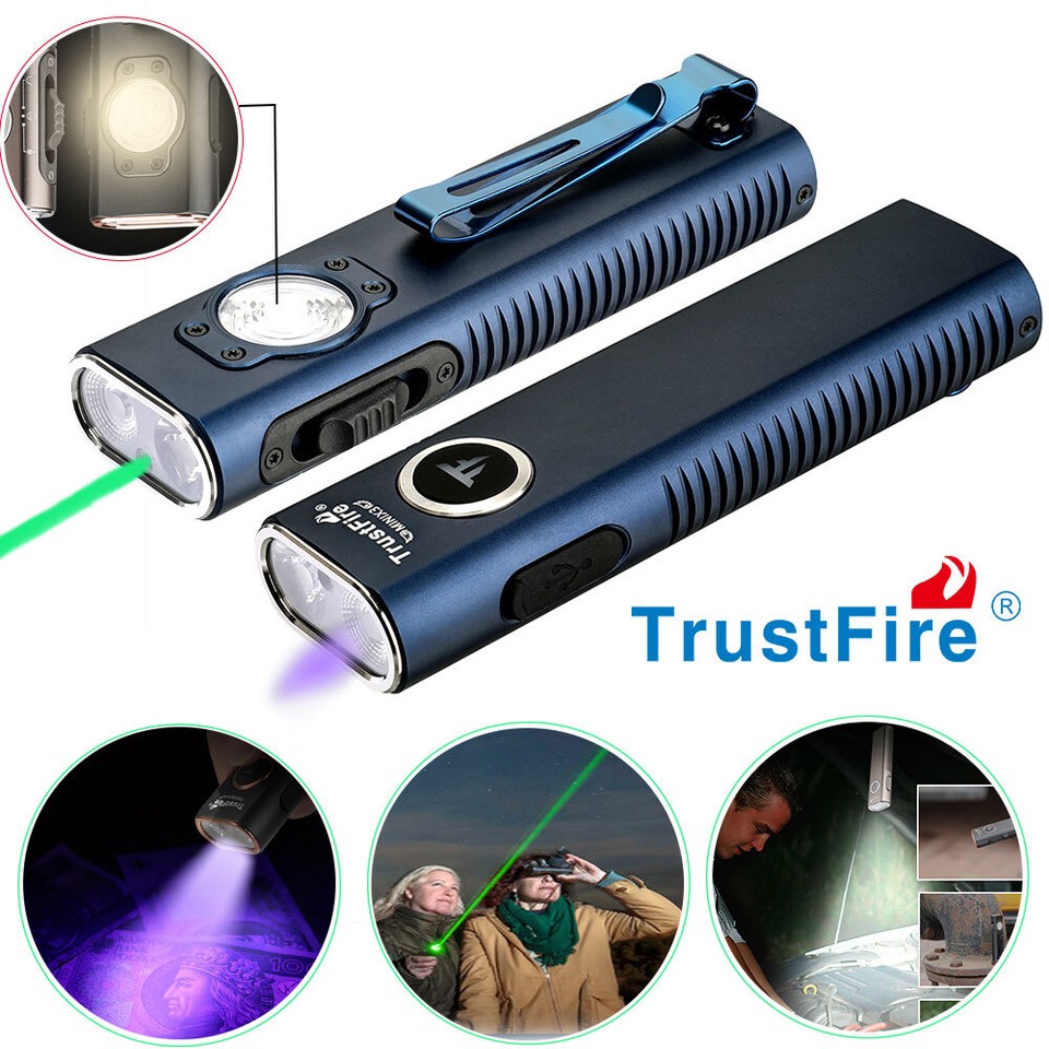 Trustfire X3 EDC 4 in 1 1050 lumens Flashlight, UV Light And Green ...