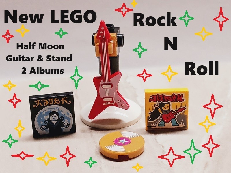 New LEGO Rock N Roll Set Half Moon Guitar Stand Band Vinyl Record Album ...