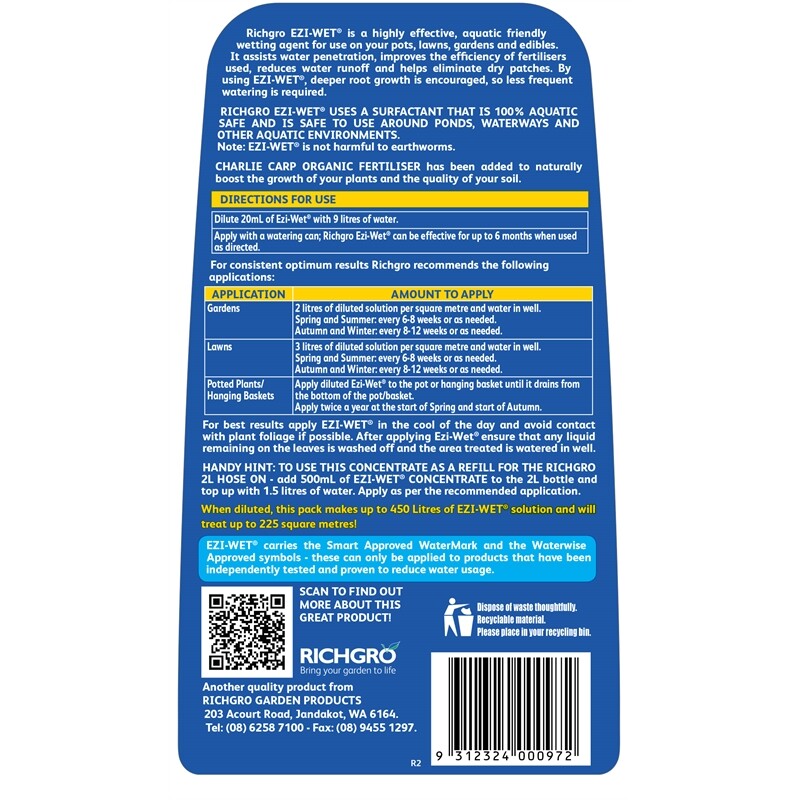 1 Litre Wettasoil Soil Liquid Wetting Wetter Agent Additive Concentrate ...