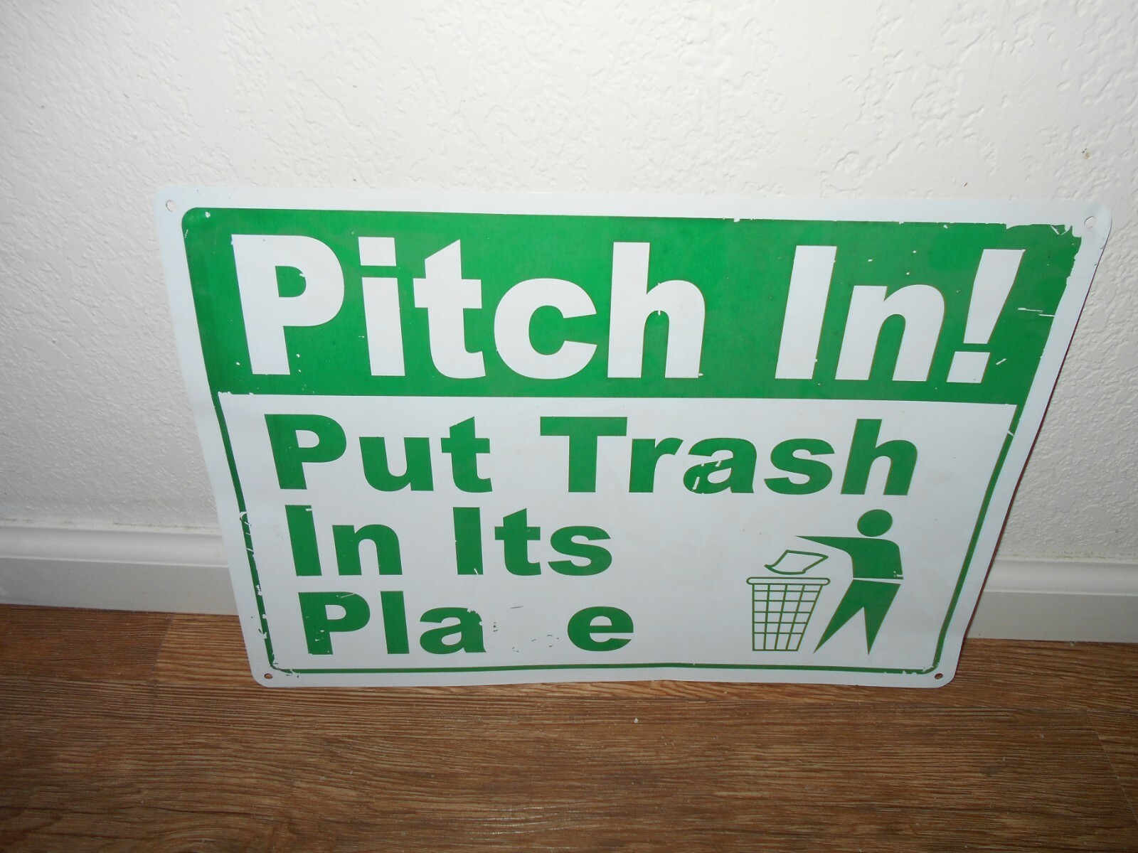 Everbilt 10 x 14 Sign (Pitch In! Put Trash In Its Place) | eBay