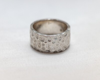 Mirage Large Hammered Sterling Silver .950 Ring Heavy 20g | eBay