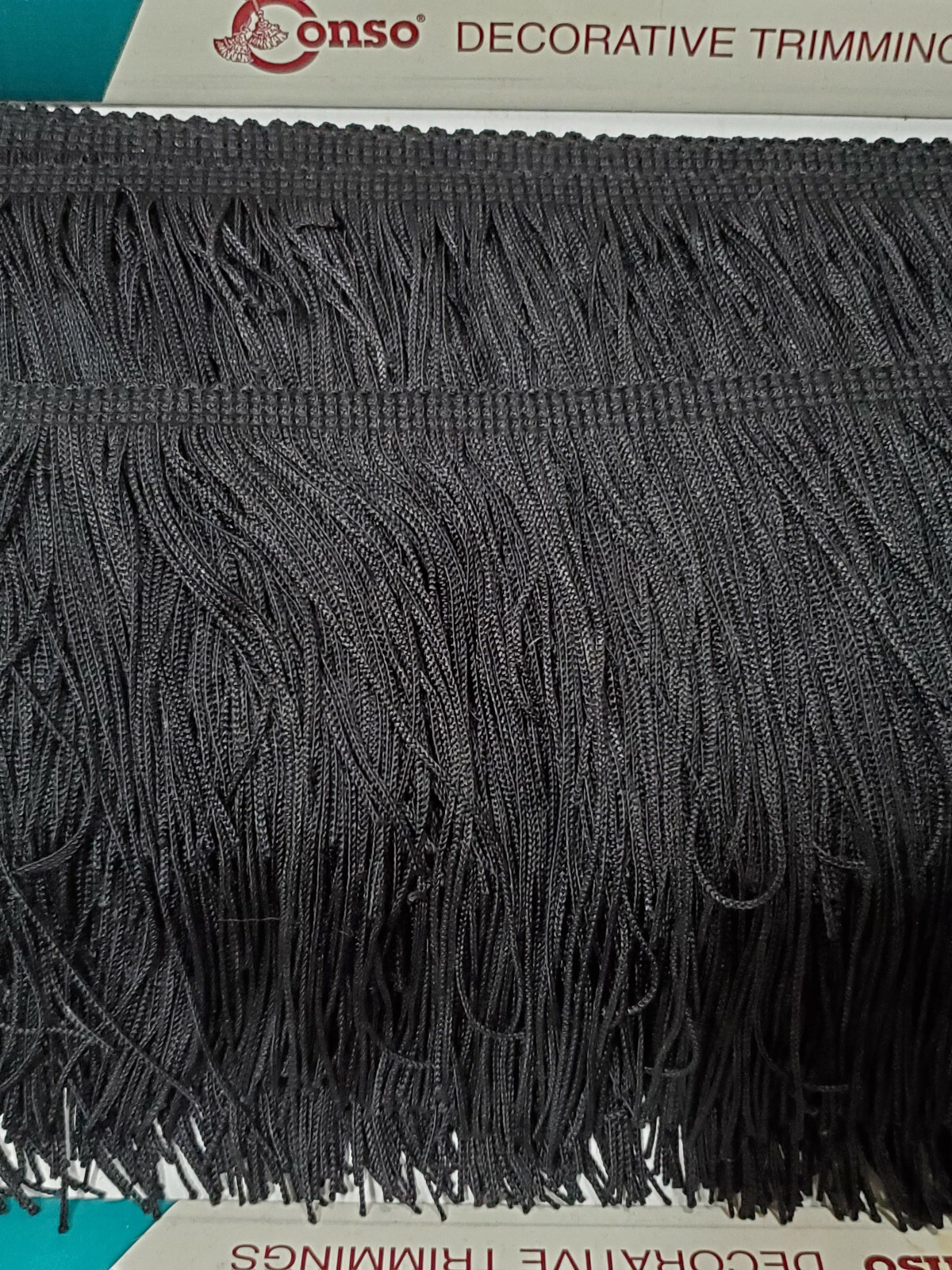 Black Conso 6" chainette Fringe By the Yard 1 yard Upholstery Trim | eBay