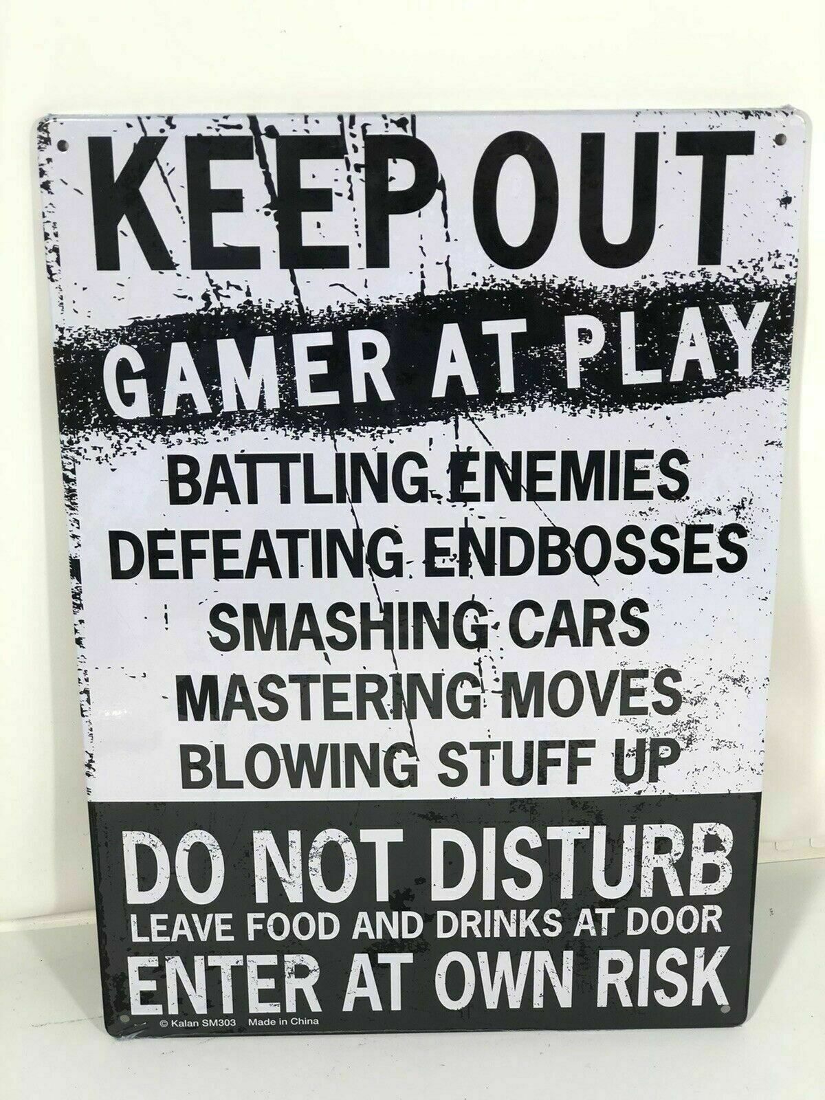 Keep Out Gamer At Play Do Not Disturb Enter At Own Risk 8x12 Metal Wall ...