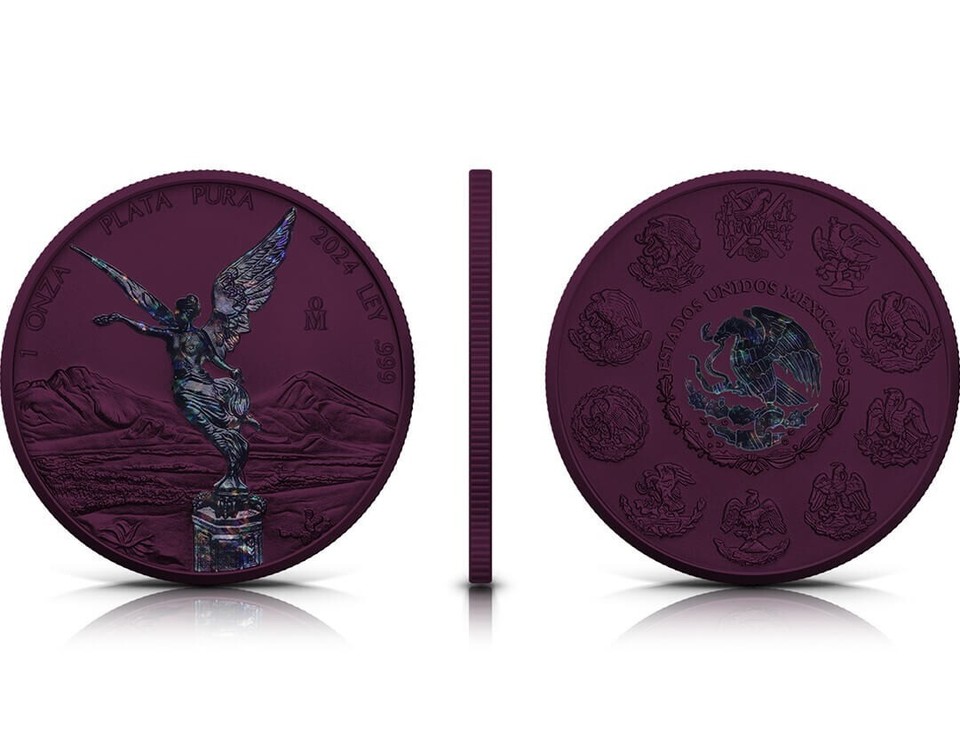 2024 Mexico Libertad Space Purple w/ Black Holo Coin 1 oz .999 Silver ...