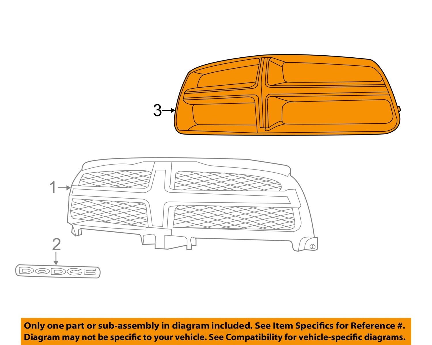 Dodge CHRYSLER OEM 12-14 Charger-Grille-Upper 68142922AA | eBay