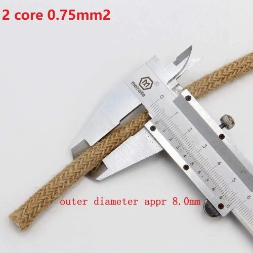 Vintage Power Cord Hemp Rope Light Copper Cord Flexible Cable ...