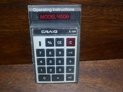 CRAIG 4508 ORIGINAL MANUAL VINTAGE CALCULATOR ACCESSORY | eBay
