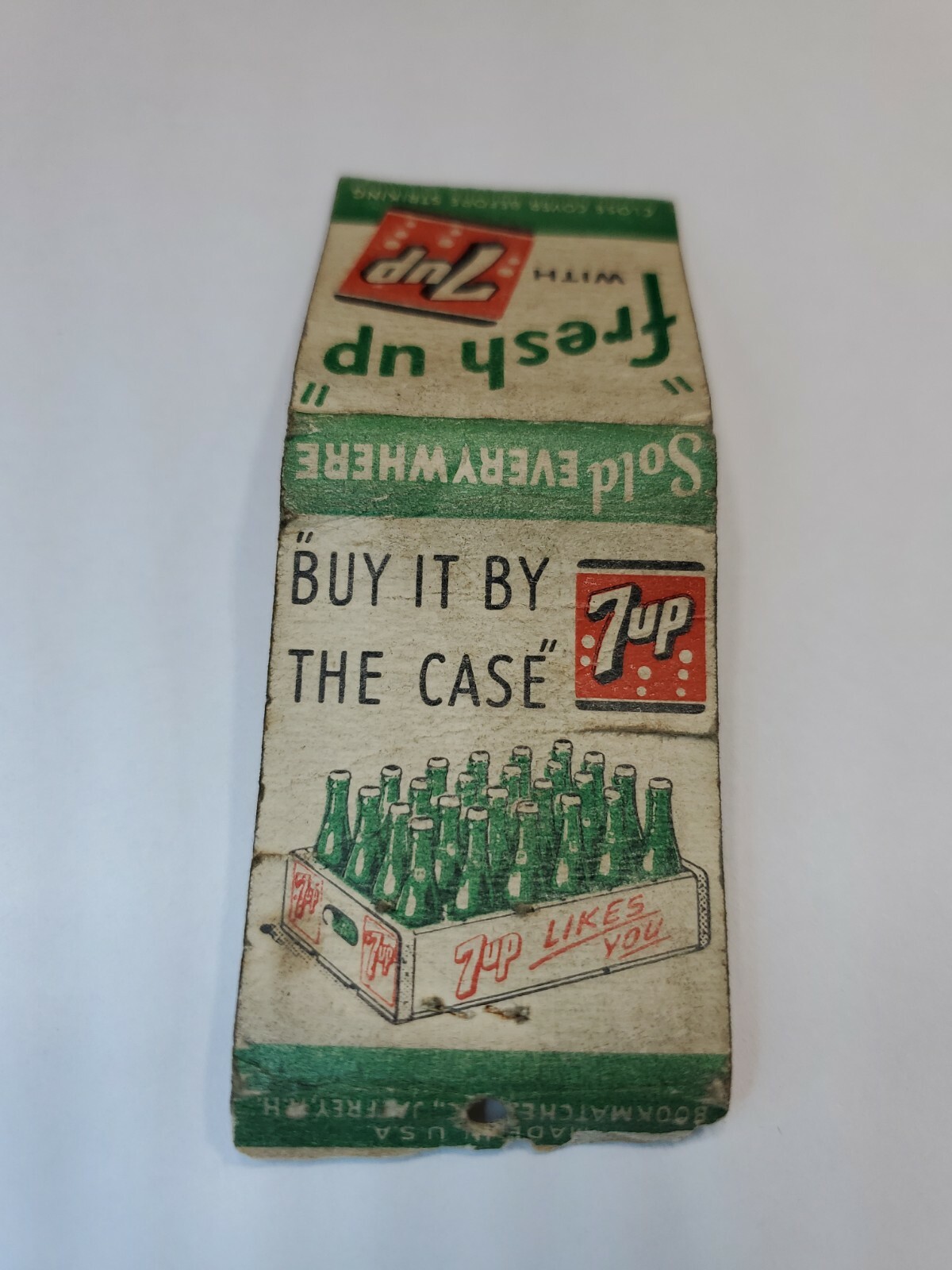 Vintage 7UP Matchbook Cover, Circa 1950's 7-UP Bottles Buy It By The ...