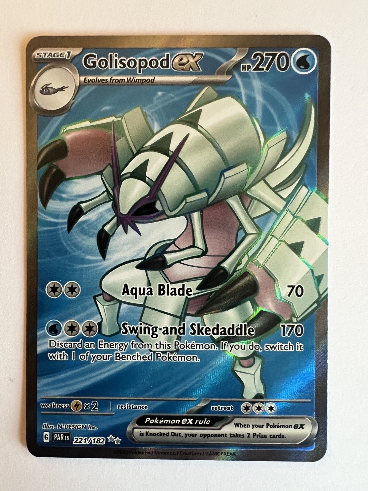 Pokemon TCG Paradox Rift Golisopod Ex Full Art 221/182 | eBay