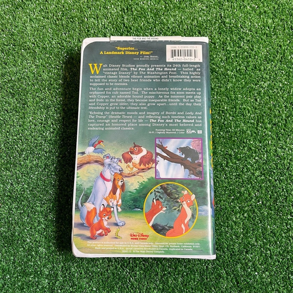 The Fox and The Hound Disney Classic Black Diamond Collection VHS ...