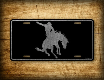 Bronc Busting Rodeo Rider License Plate Cowboy And Horse Auto Tag | eBay