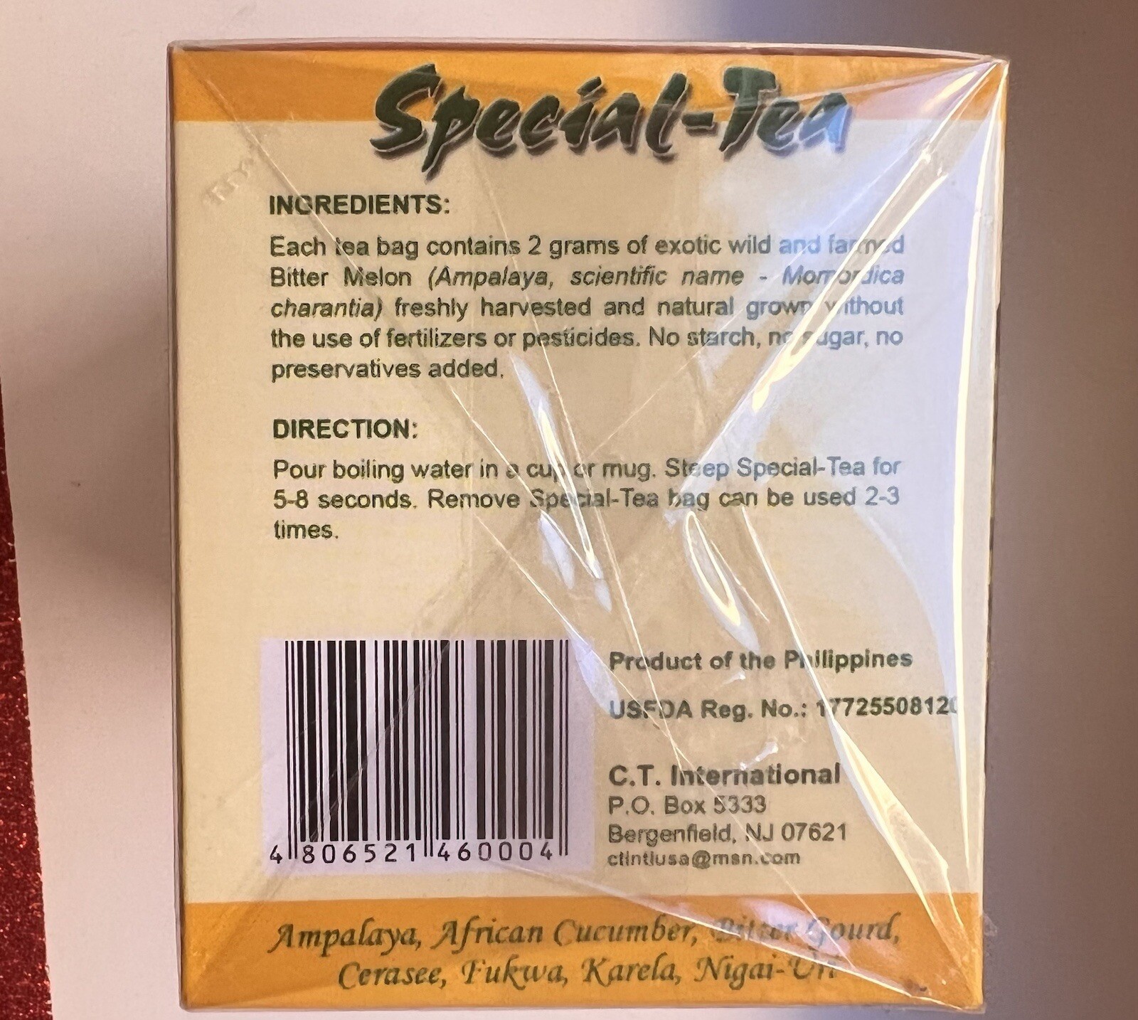 2 boxes - Special-Tea Exotic Ampalaya Bitter Melon Tea Special Tea ...