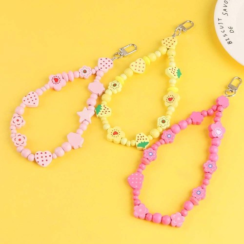Candy Color For Women Flower Beads KeyChains Keyring Car Keychain Bag ...