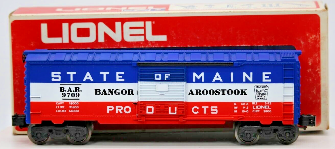 LIONEL - STATE OF MAINE BOXCAR 6-9709 B.A.R. 9709 - IN ORIGINAL BOX ...