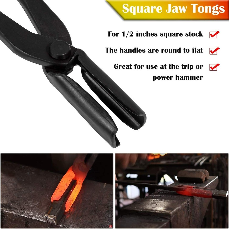 5PC Knife Making Blacksmith Tongs Bladesmith Hand Tool Set Anvil Vise ...