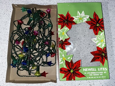 Vintage Christmas Petal Multi Colored Lights Mini String Lights Newell ...