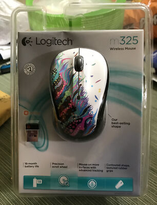 Logitech M325 Wireless Optical Mouse, Celebration Black & White -NEW | eBay