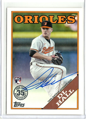 2023 Topps Series 2 88 Topps Baseball Autograph DL Hall Rookie ORIOLES ...