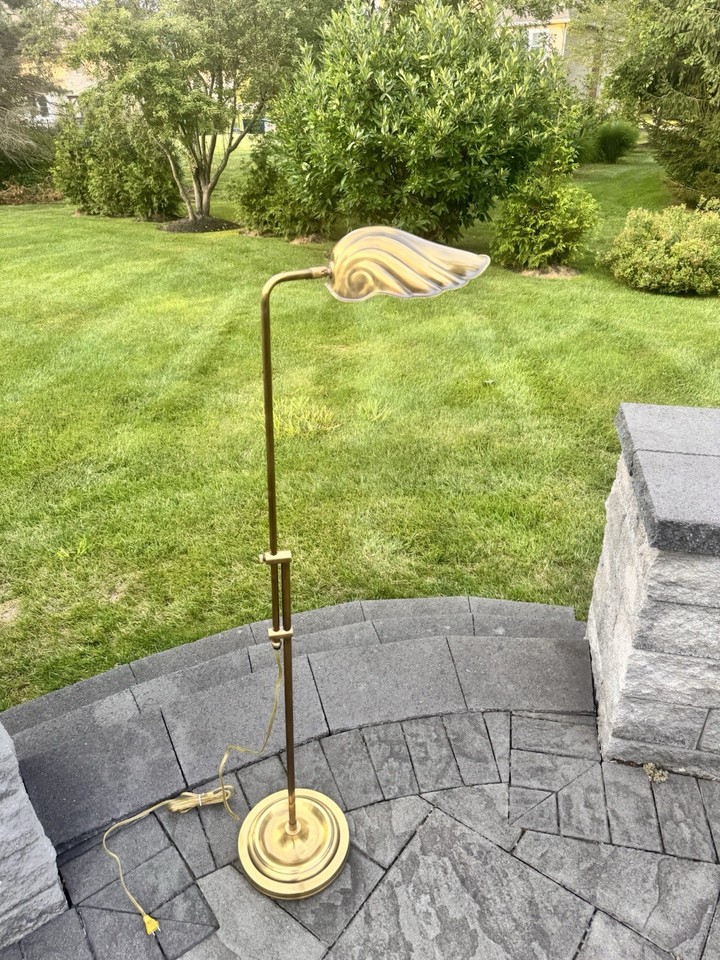 Vintage MCM Clam Shell Floor Lamp Antique Brass Finish 53” Tall | eBay