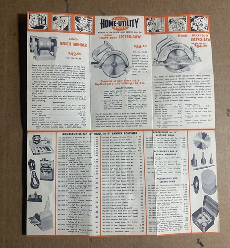 Vintage Home-Utility - Electric Tools Brochure - Flyer - Ad - Black and ...
