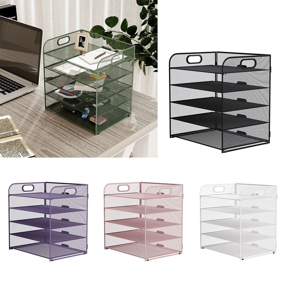 Mesh Stacking Filing Letter Tray Office A4 Desk Tidy Paper Document ...
