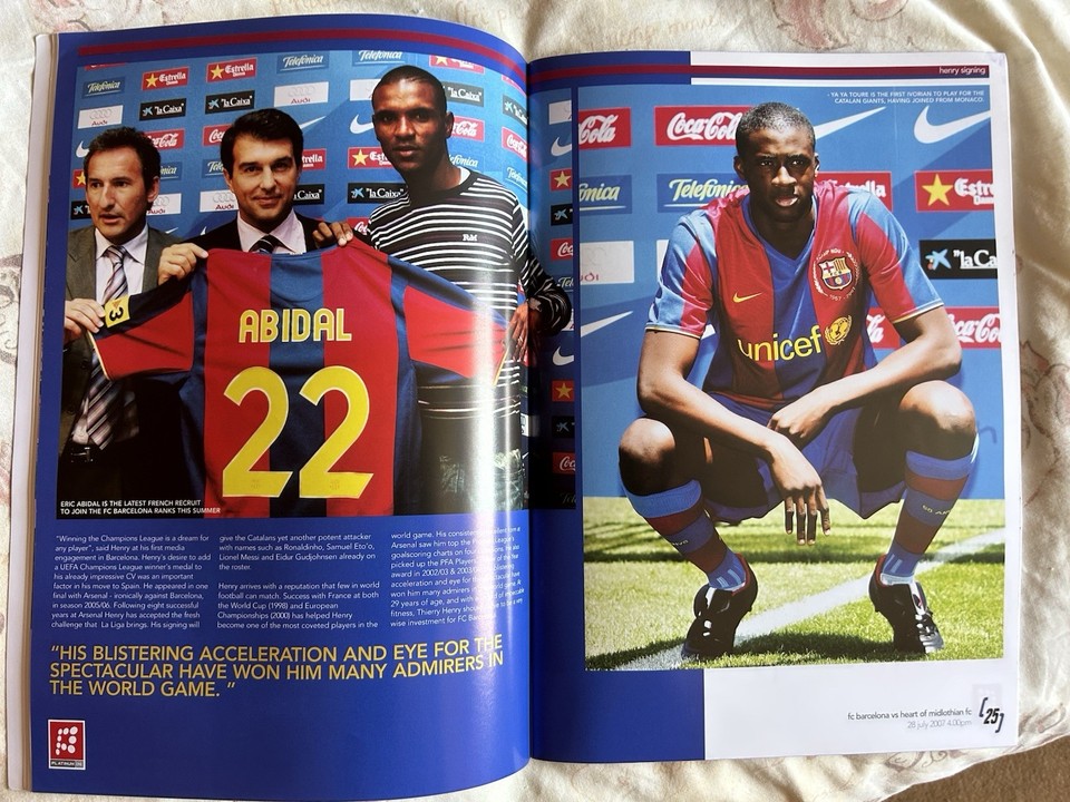 Heart of Midlothian v FC Barcelona 2007 Football programme | eBay UK