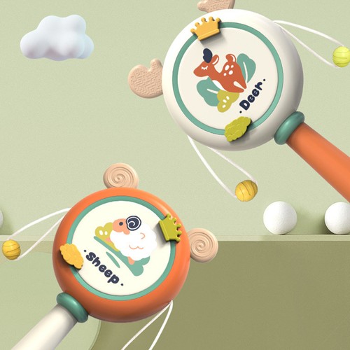 (Type 2)Shaking Toy Cartoon Pattern Chinese Toy Lovely Percussion ...