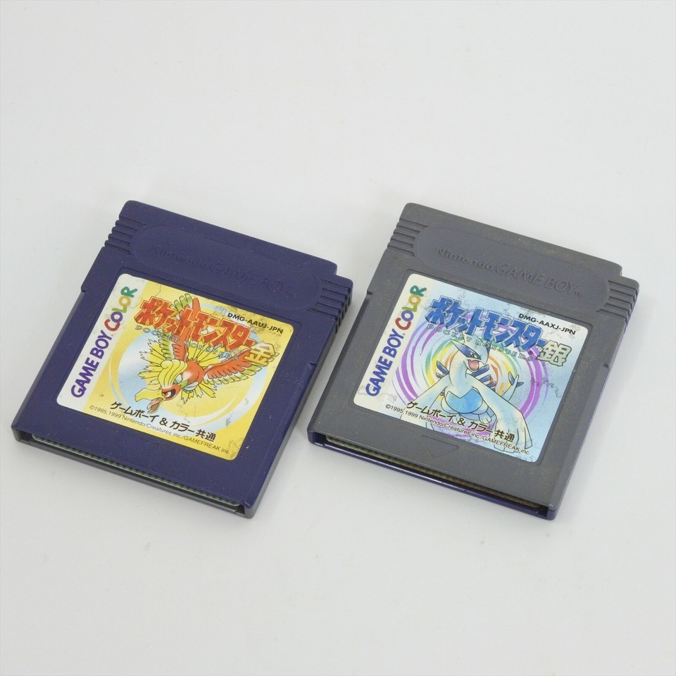 Gameboy Lot of 2 POKEMON GOLD SILVER SET kin gin Pocket Monsters Cart ...