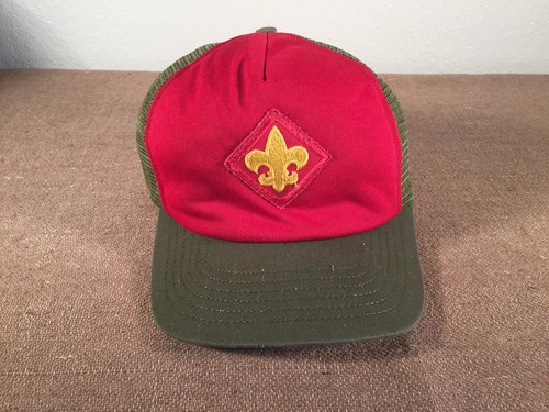 Vintage BSA Hat Cap BOY SCOUT Snap Back Red Green Made in USA | eBay