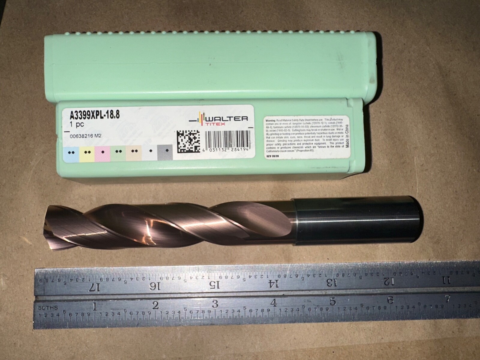 Walter Titex A3999XPL-18,8 5xD Carbide Drill COOLANT | eBay