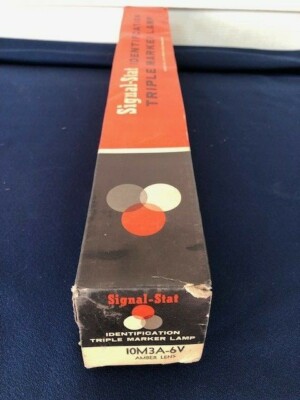 NOS Signal-Stat 10M3A-6V Identification Triple Marker Bar Lamp Amber ...