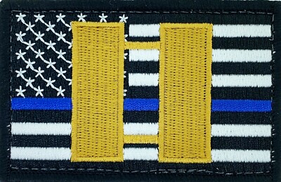 Thin Blue Line Captain Patch Gold | eBay