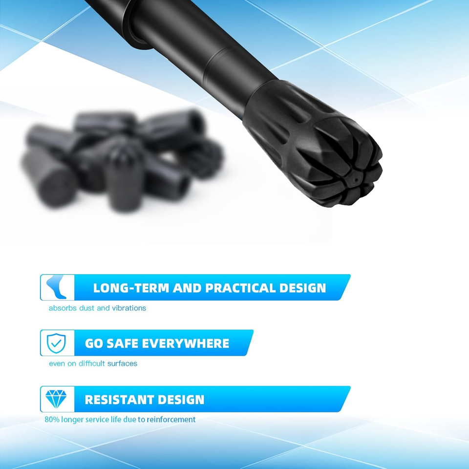 6 Pack Hiking Walking Sticks Rubber Tips, Replacement Tips Protectors ...