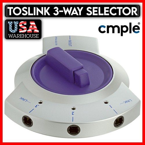 3 Way Optical Toslink Selector Bi-Directional Connector Female to 3x ...