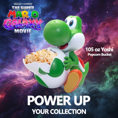 The Super Mario Galaxy Movie Yoshi Popcorn Bucket Limited Edition Night ...