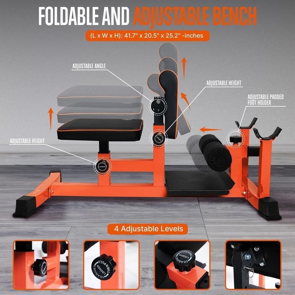 SQUATZ Multi-Function Sissy Squat Machine, Adjustable Squat Bench-Black ...