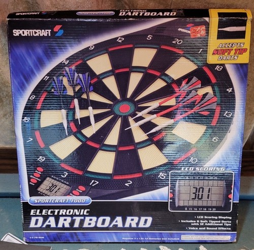 Sportcraft 1000 Electronic Soft Tip Dartboard Darts And Instructions ...