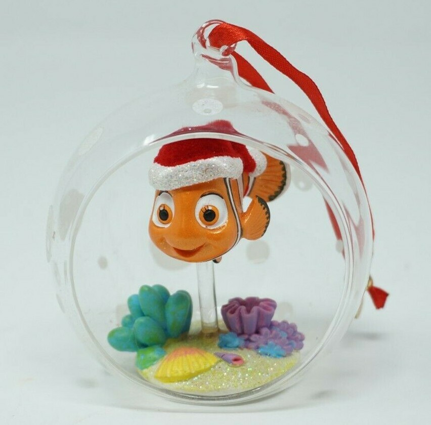 Disney Pixar Finding Nemo Glass Globe 2013 Sketchbook Ornament Santa ...