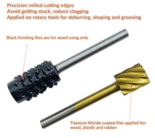 10-Piece Wood Carving Rasp Files Set for Rotary Tools with 1/8 ...