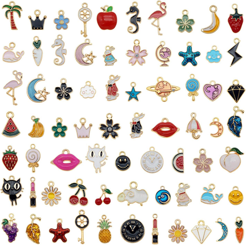 30Pcs Mixed Enamel Charms Pendants for Jewelry Making Bulk Lot Necklace ...