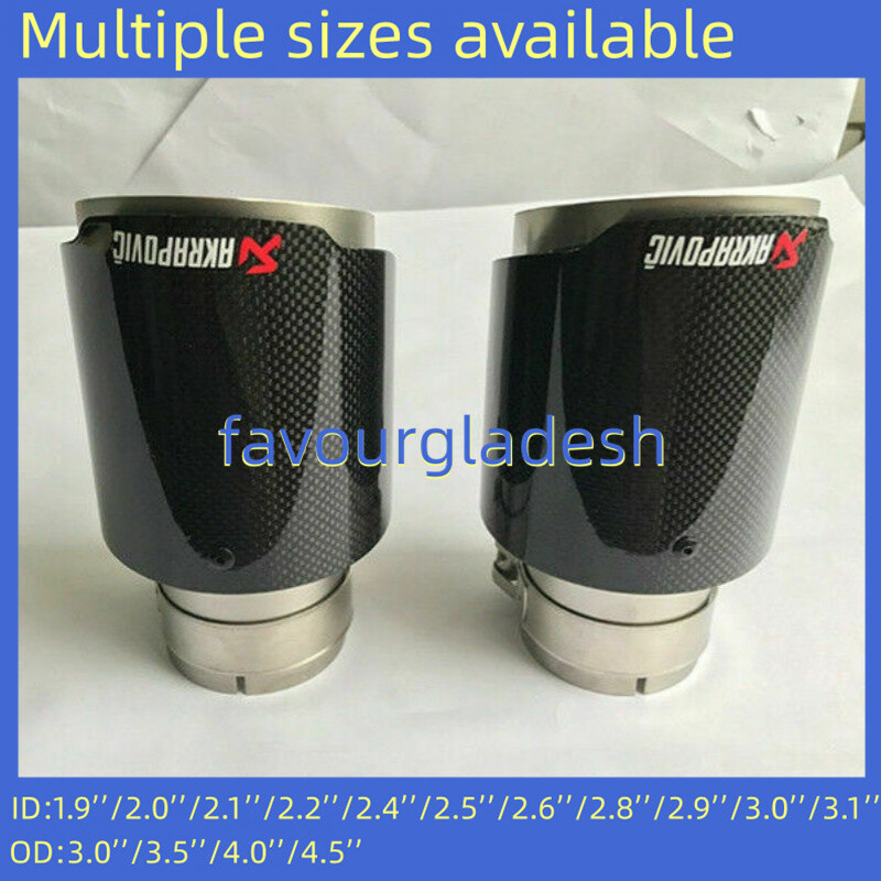 Akrapovic Exhaust Tip Glossy Carbon Fiber End Pipe ALL Size OUT:76 89 ...