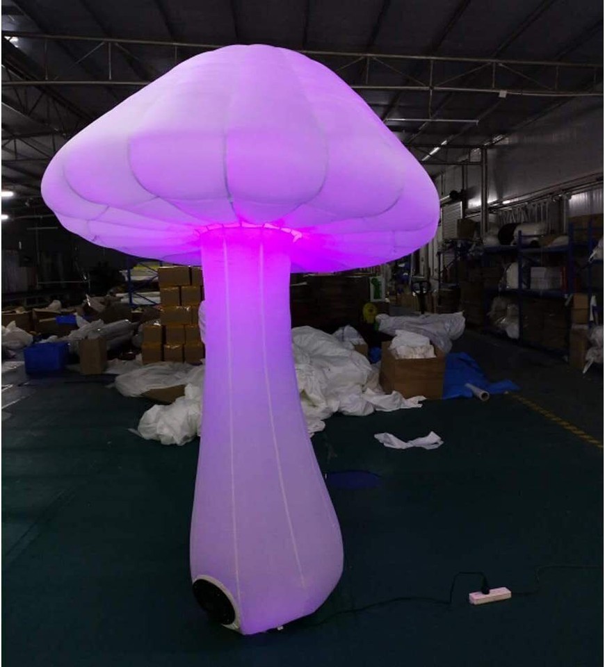 6-16FT Giant Inflatable Mushroom Decors W/ LED Lights For Theme Park ...