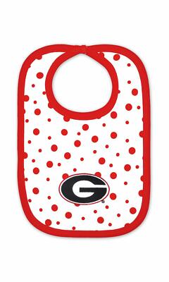 Georgia Bulldogs Polka Dot Bib For Newborn Baby 100% Cotton Zelcro ...