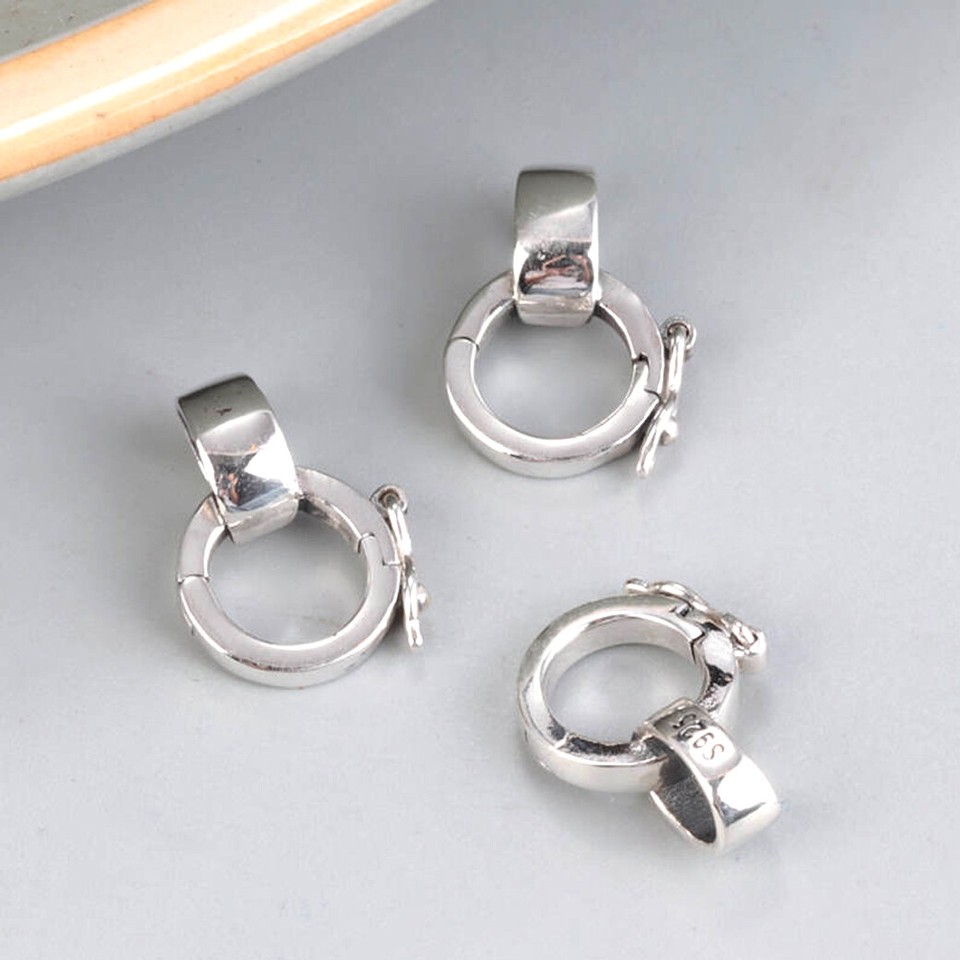 Hinged Bail Pendant Connector Sterling Silver Necklace Enhancer Clasp ...