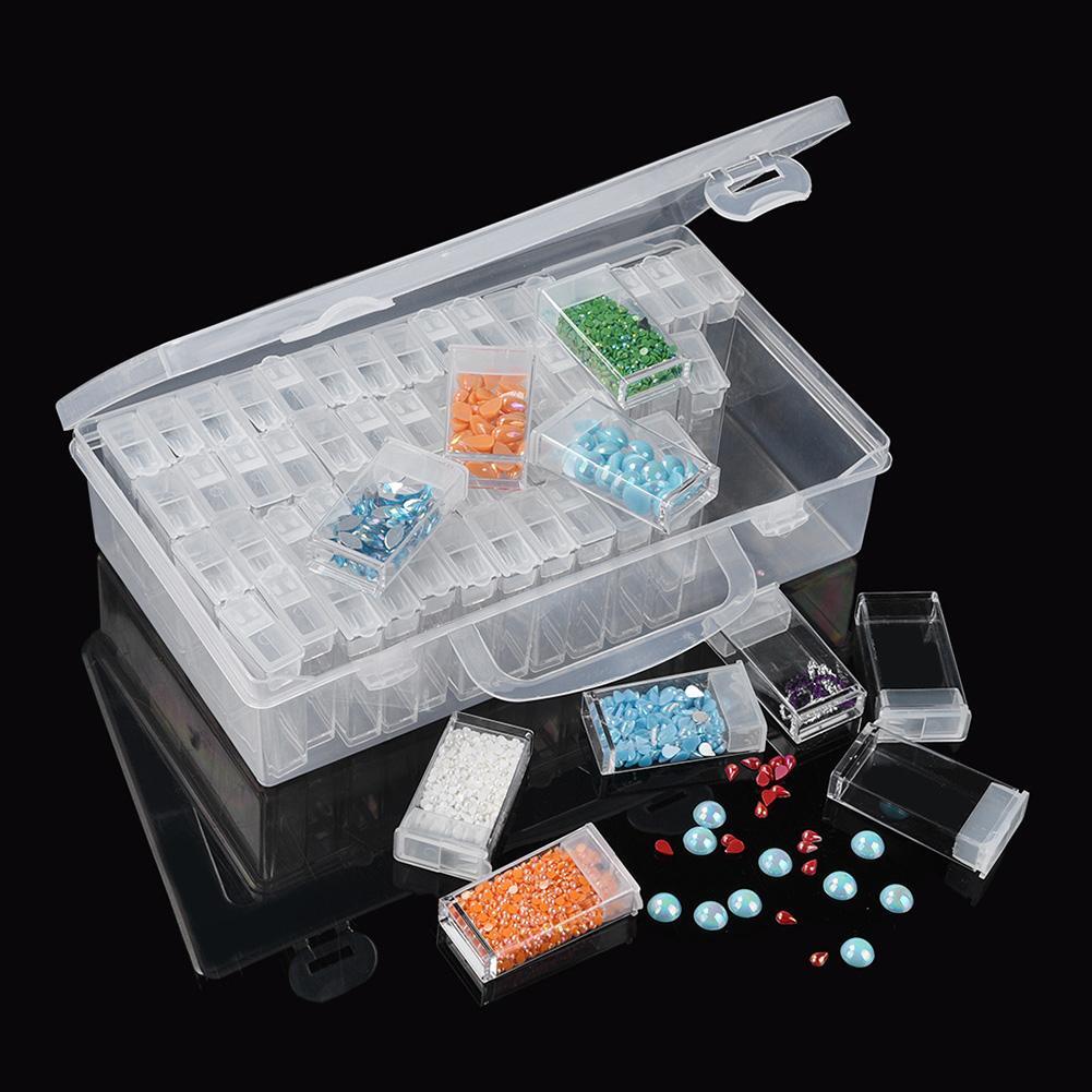 Clear Plastic Diamond Storage Box DIY Diamond Painting Drill Case (64 ...