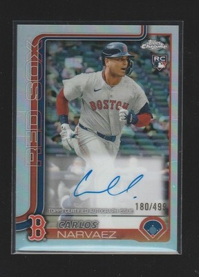 Carlos Narvaez 2025 Topps Chrome Refractor RC Auto /499 #RA-CAN ...