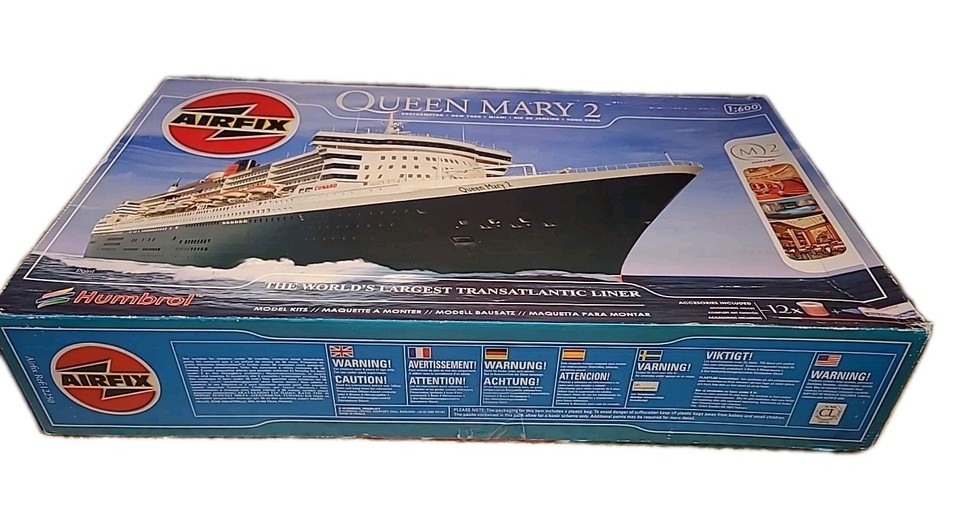 Airfix Queen Mary 2 Model Kit 1:600 Scale, Ref 12250G Unassembled Kit ...