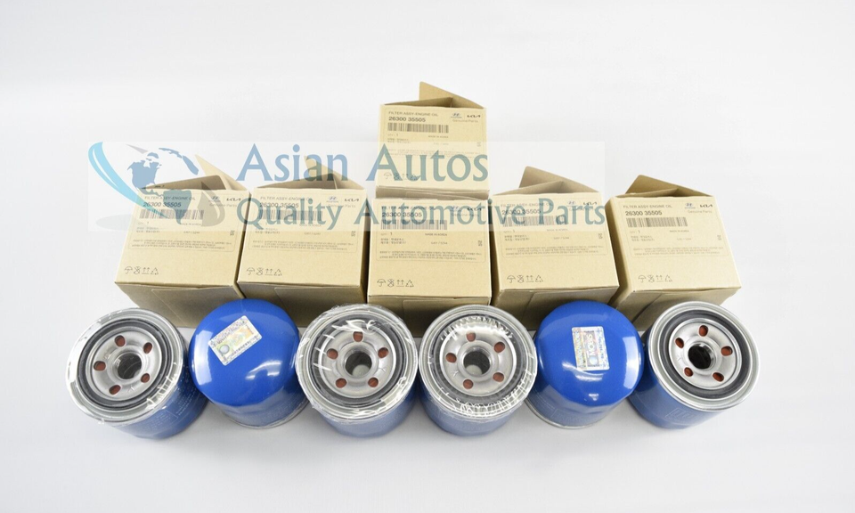 GENUINE 6PC KIA / HYUNDAI ENGINE OIL FILTERS 2630035505 OEM | eBay