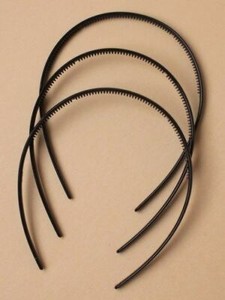 3 Pack Unisex Black Hair Head Band Alice Band Plain Thin Headband DIY ...
