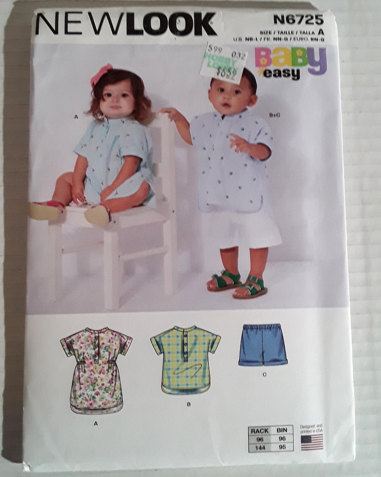 New Look Sewing Pattern N6725 Baby Shirt Dress Shorts Size Newborn ...